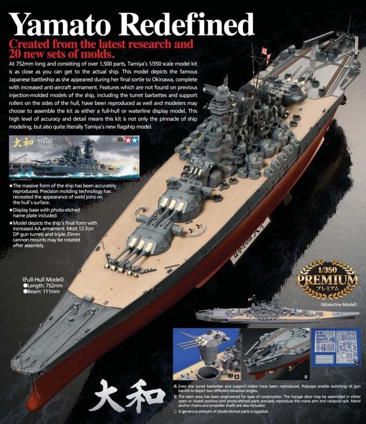 Tamiya 78025 - 1/350 Premium Japanese Battleship Yamato