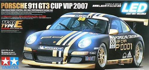 Tamiya 58407 - 1/10 RC Porsche 911 GT3 Cup VIP 2007 TT-01E Chassis Kit
